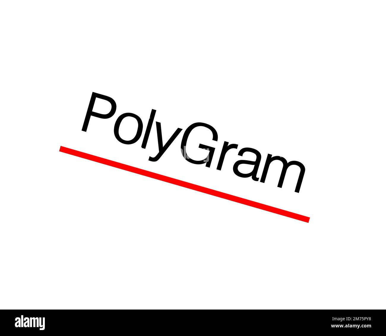 PolyGram, rotated logo, white background B Stock Photo - Alamy