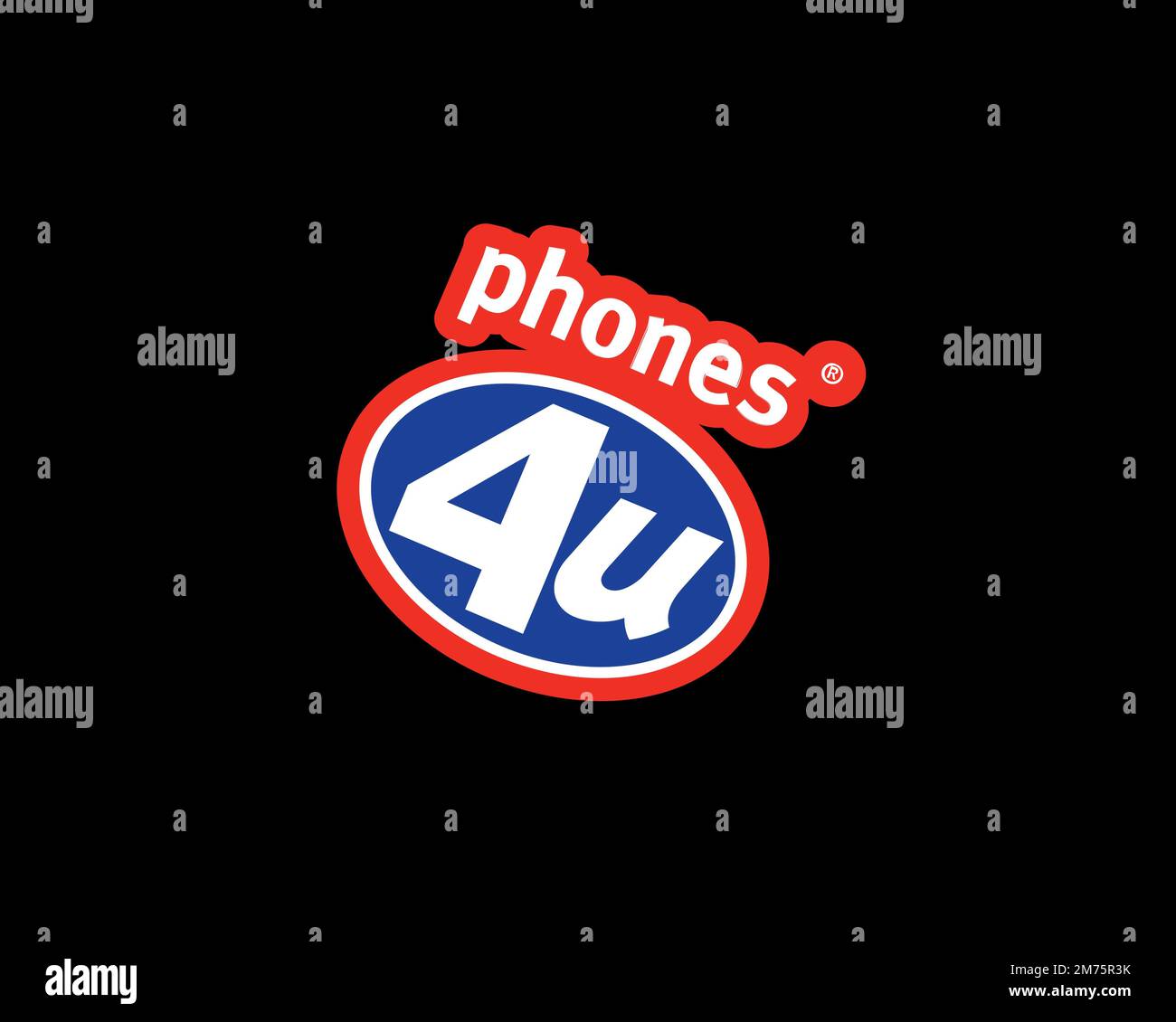 Phones 4u, rotated logo, black background B Stock Photo - Alamy