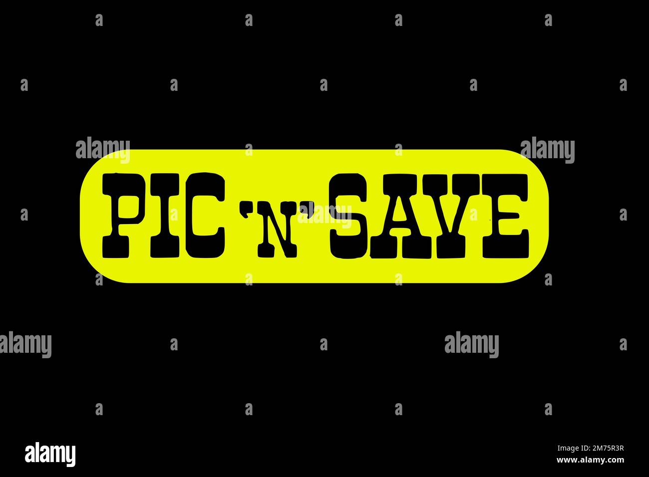 Pic 'N' Save, Logo, Black background Stock Photo - Alamy
