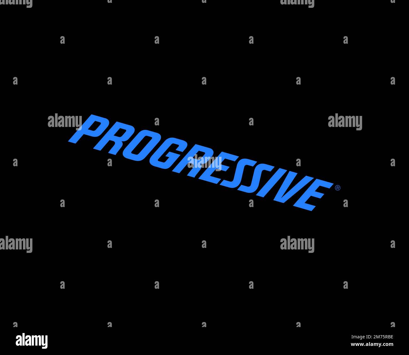 Progressive Corporation, Rotated Logo, Black Background B Stock Photo ...