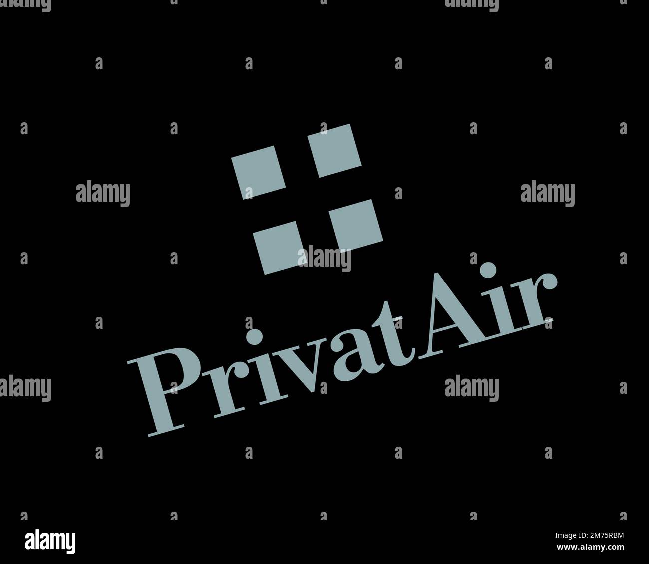 PrivatAir, rotated logo, black background Stock Photo - Alamy