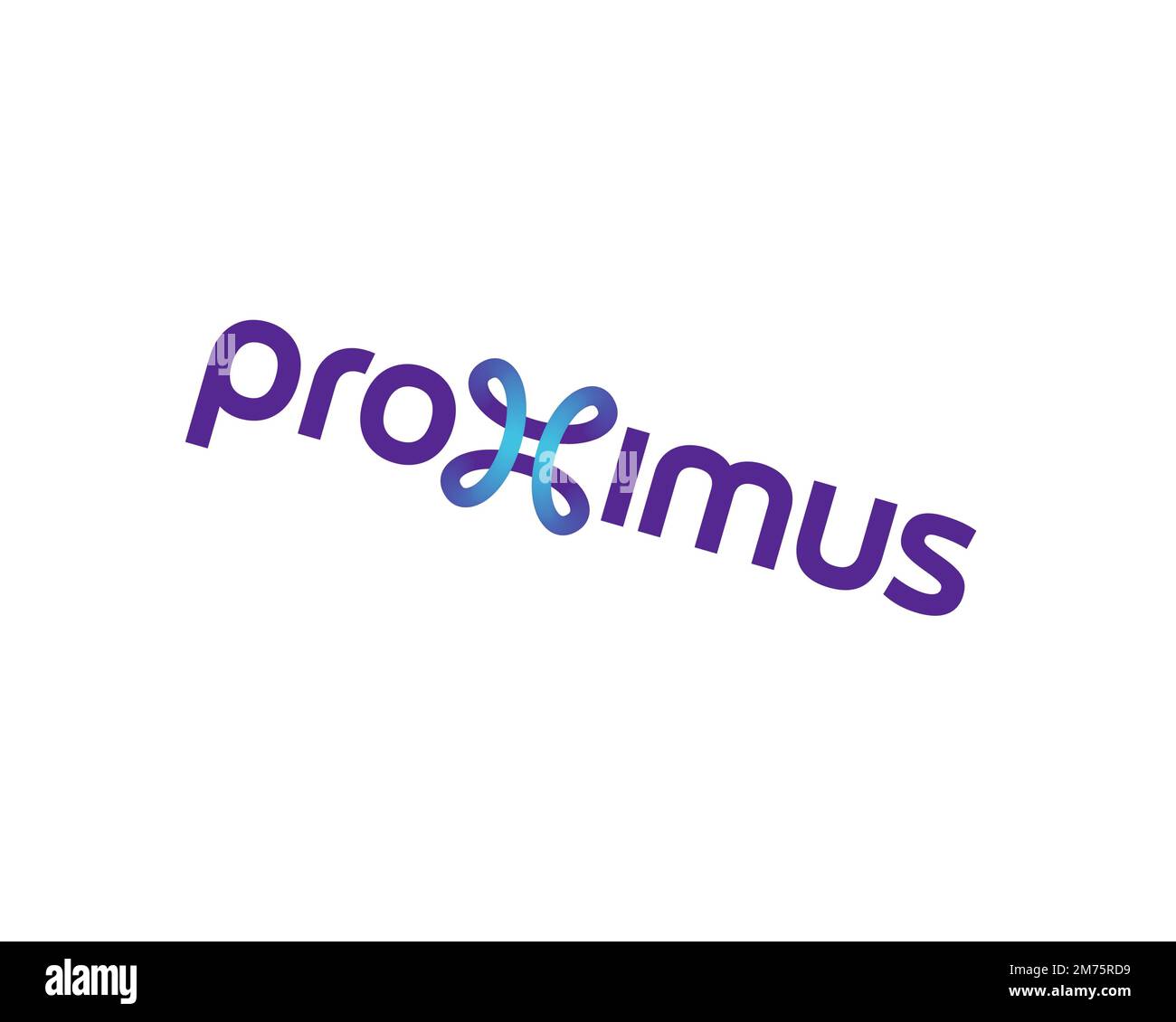 Proximus Group, rotated logo, white background B Stock Photo - Alamy