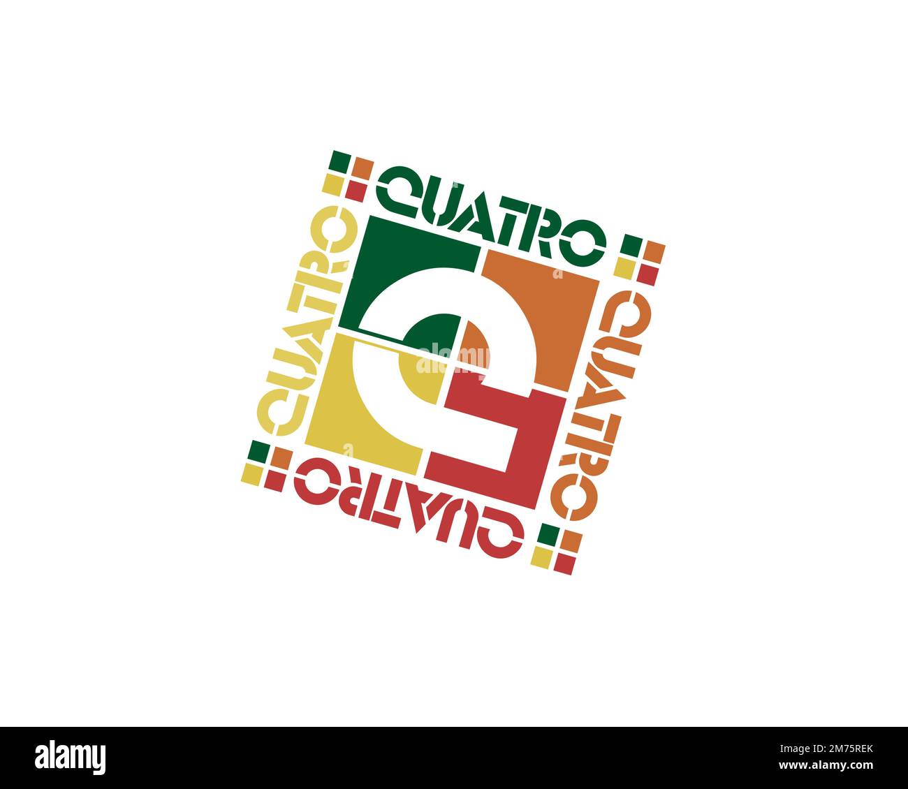 Quatro drinks company, rotated logo, white background B Stock Photo - Alamy