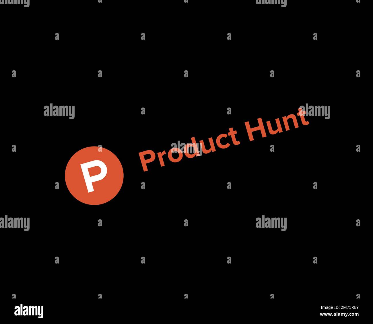 Product Hunt, rotated logo, black background Stock Photo - Alamy