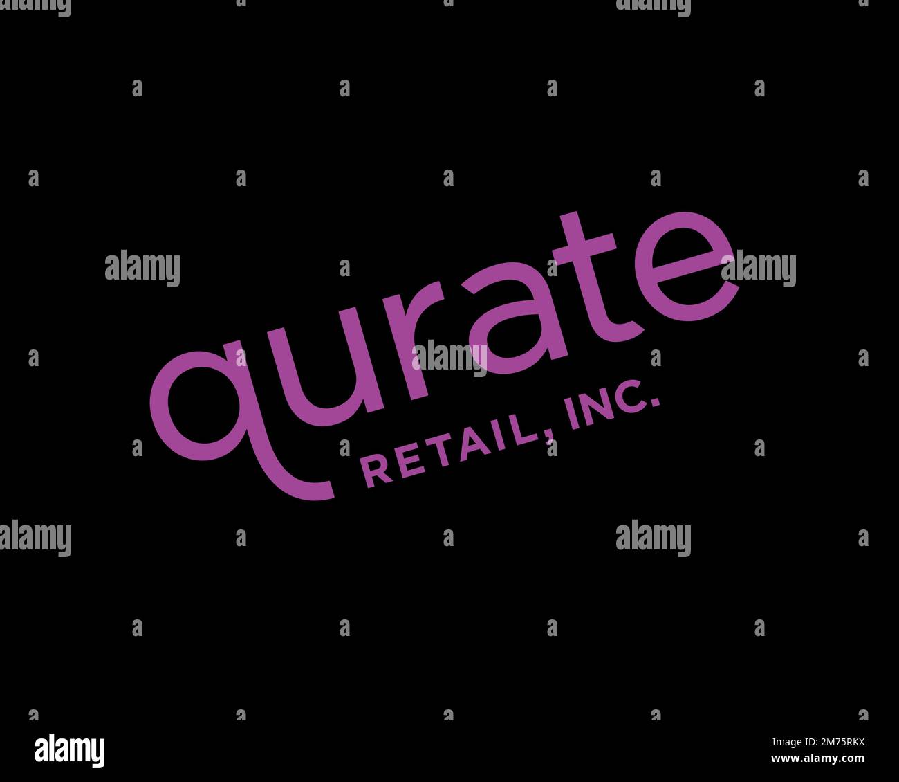 Qurate Retail Group, rotated logo, black background Stock Photo - Alamy