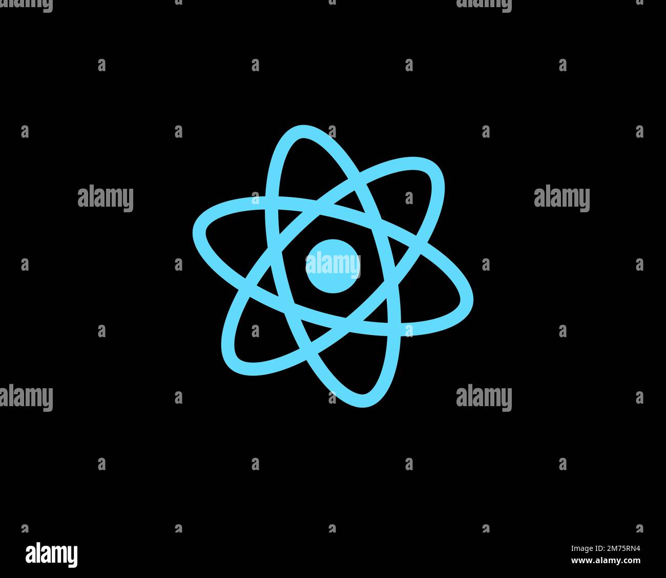 React web framework, rotated logo, black background B Stock Photo - Alamy