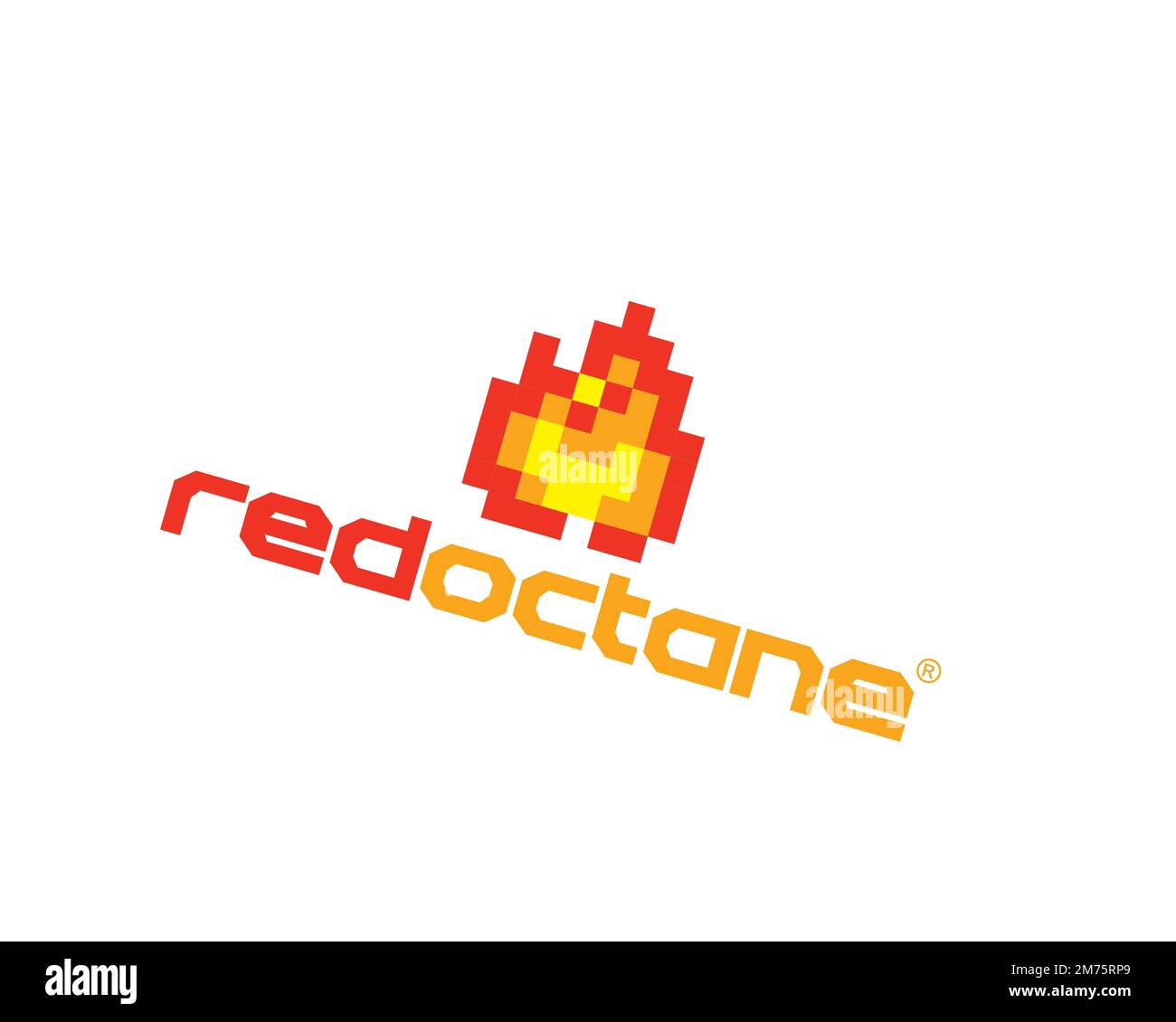 RedOctane, rotated logo, white background B Stock Photo - Alamy