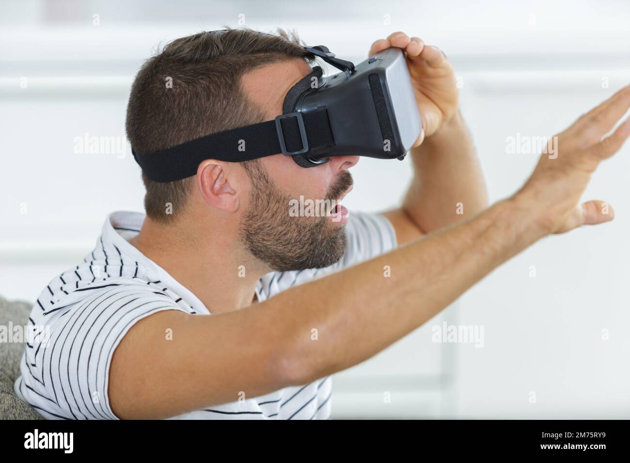 virtual reality mask on white background Stock Photo - Alamy