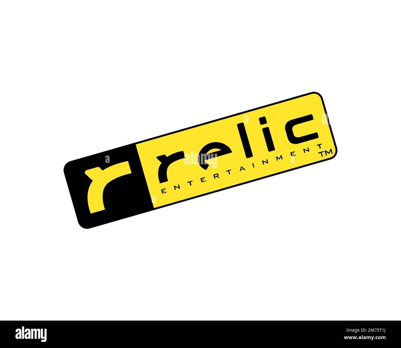 Relic Entertainment Company, Rotated Logo, White Background Stock Photo ...