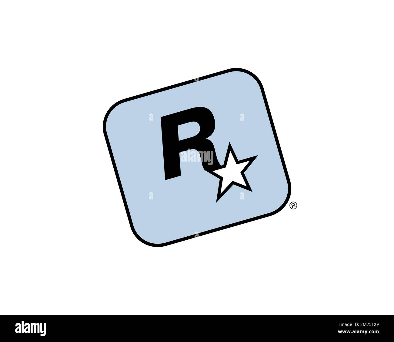 Rockstar Vienna, rotated logo, white background Stock Photo - Alamy