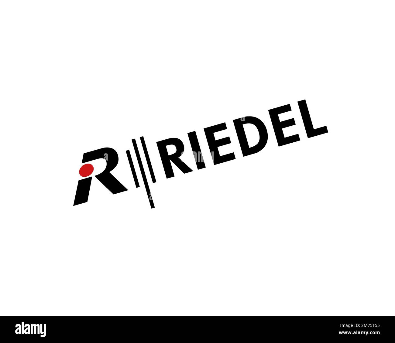 Riedel Communications, rotated logo, white background Stock Photo - Alamy