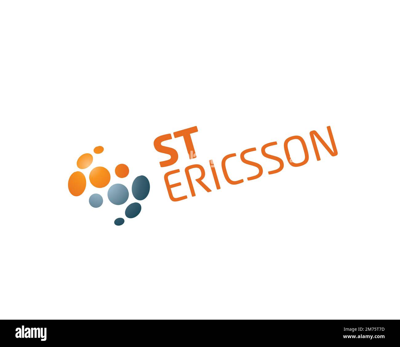ST Ericsson, rotated logo, white background Stock Photo - Alamy
