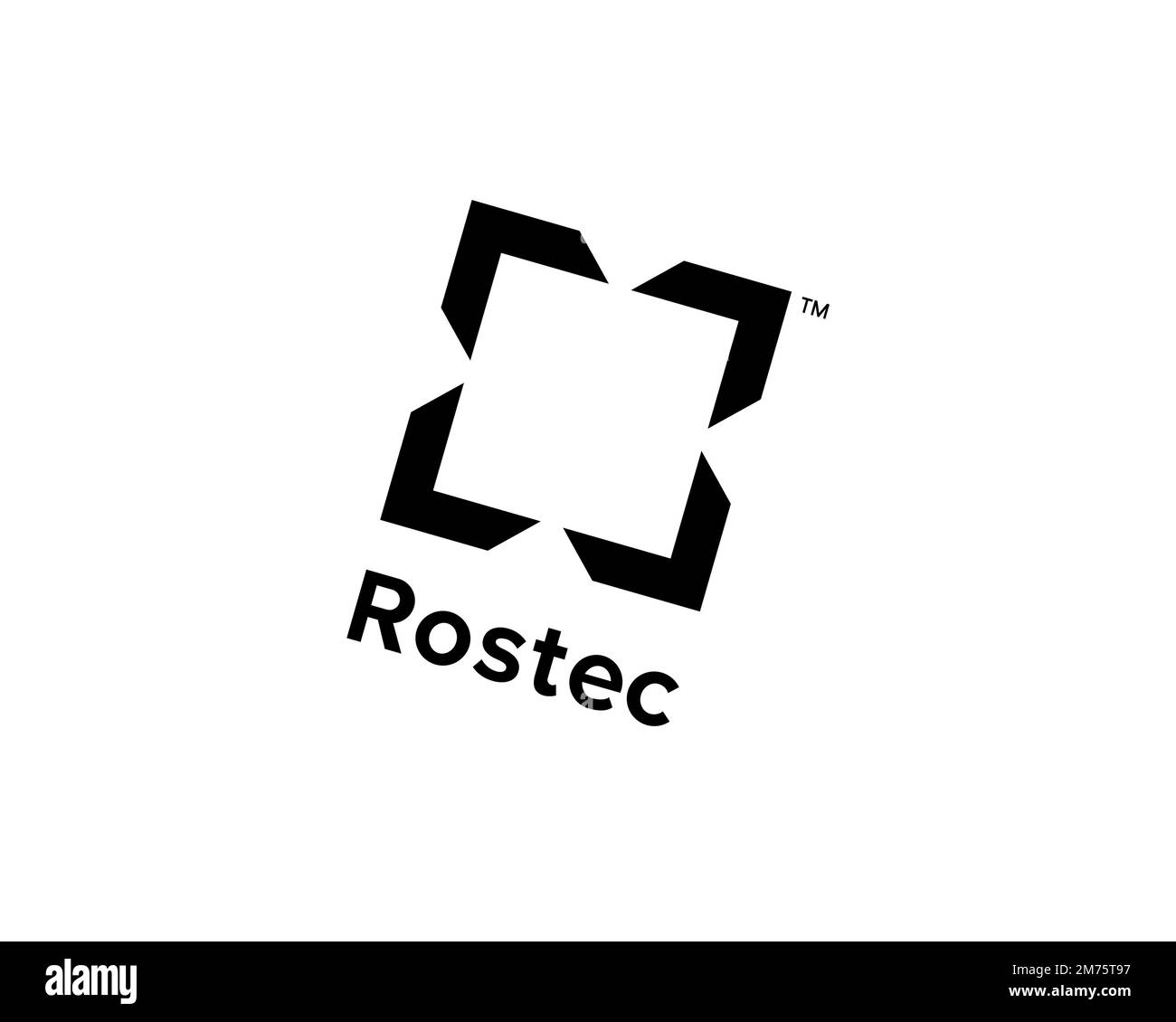 Rostec, rotated logo, white background B Stock Photo - Alamy
