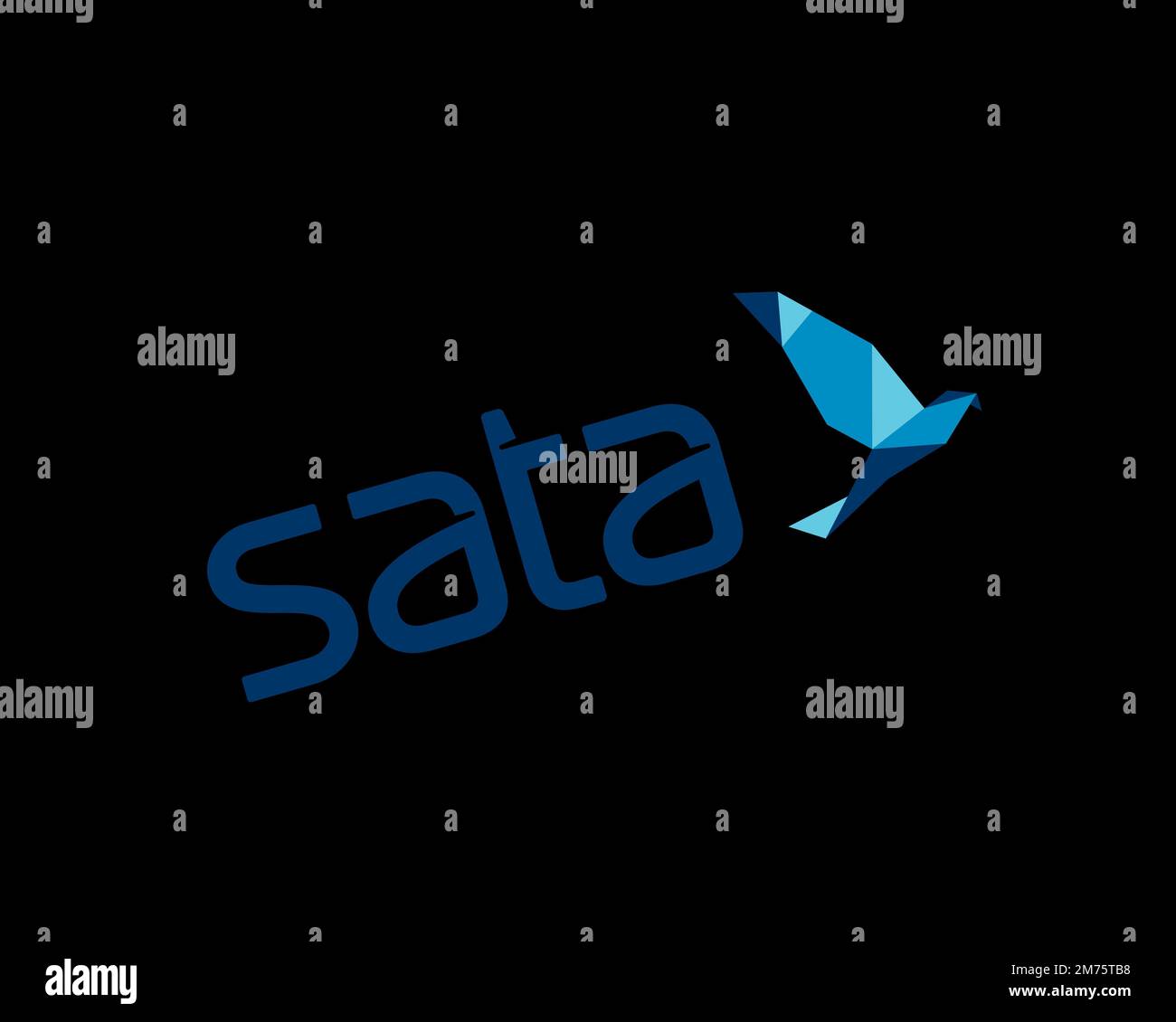 SATA Air Acores, rotated logo, black background Stock Photo - Alamy