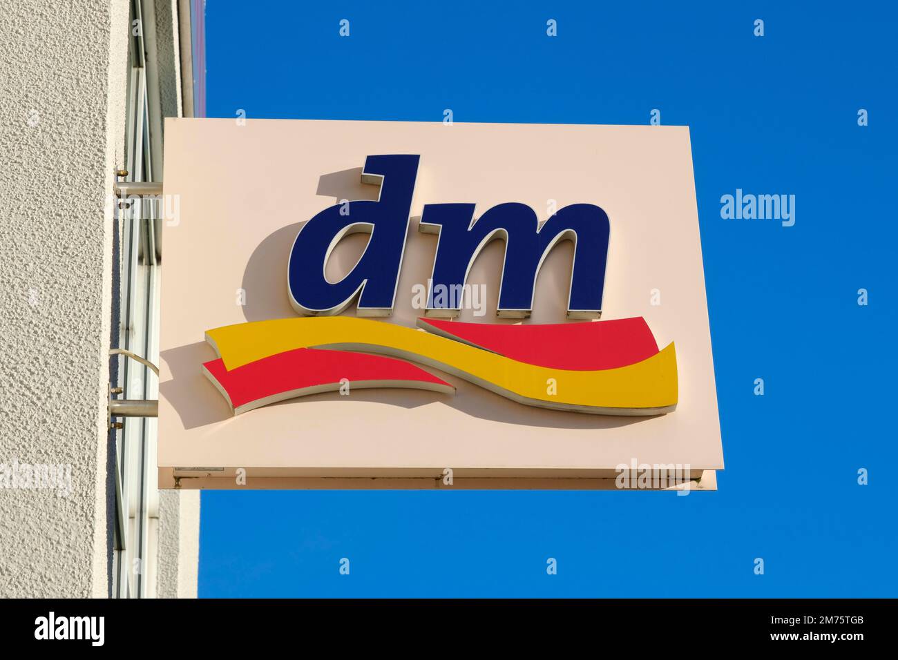 Sign and logo dm, drugstore, North Rhine-Westphalia, Germany Stock ...