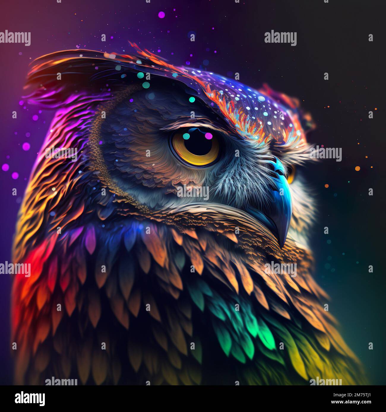 Colorful Owl Wallpaper