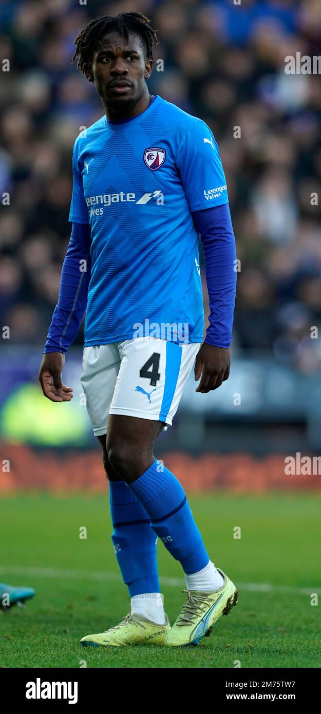 Chesterfield, UK. 7th Jan, 2023. Tim Akinola of Chesterfield during the ...