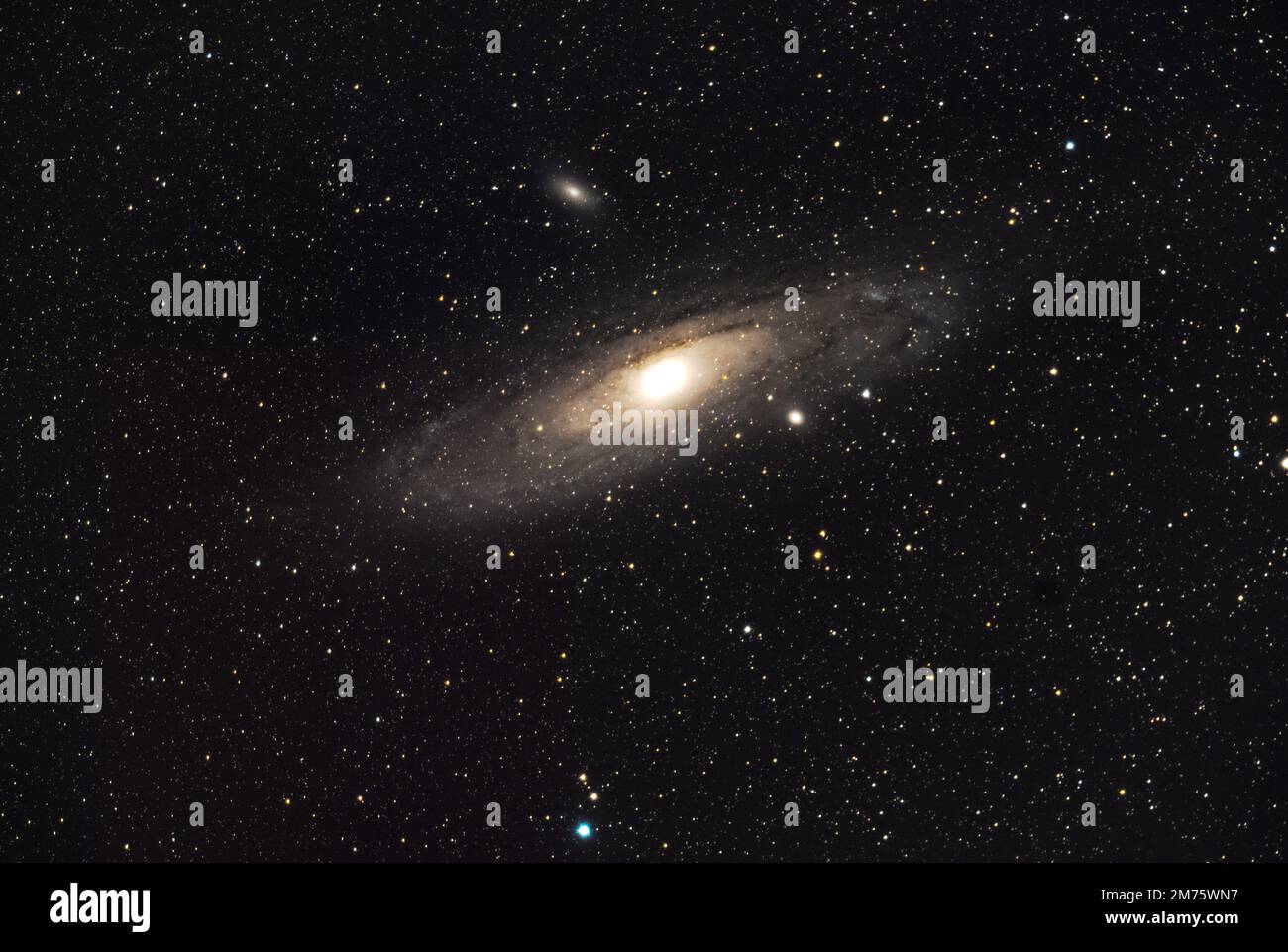 A beautiful scene of Andromeda Galaxy with Stars space in the black sky ...