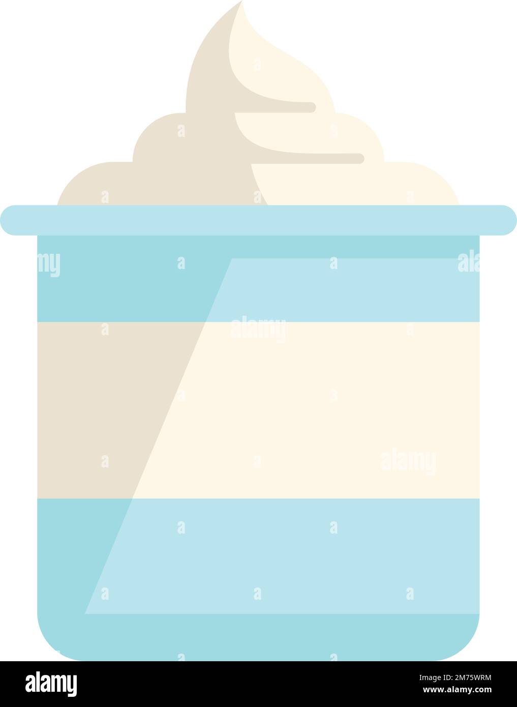 Cream healthy breakfast icon flat vector. Food plate. Meal lunch ...