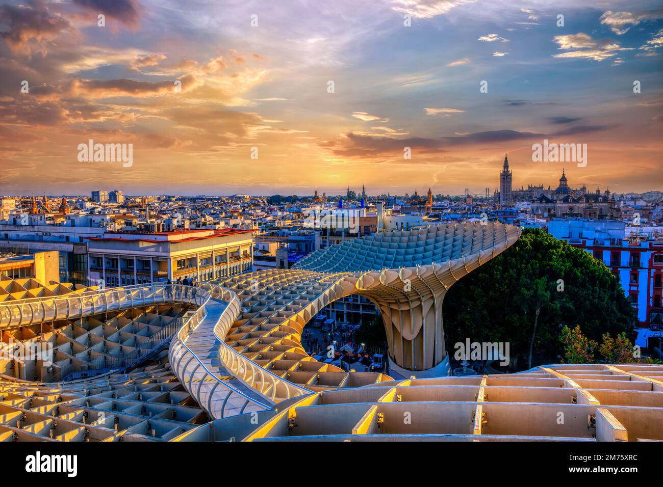 From the top of the Espacio Metropol Parasol, Setas de Sevilla, you can ...