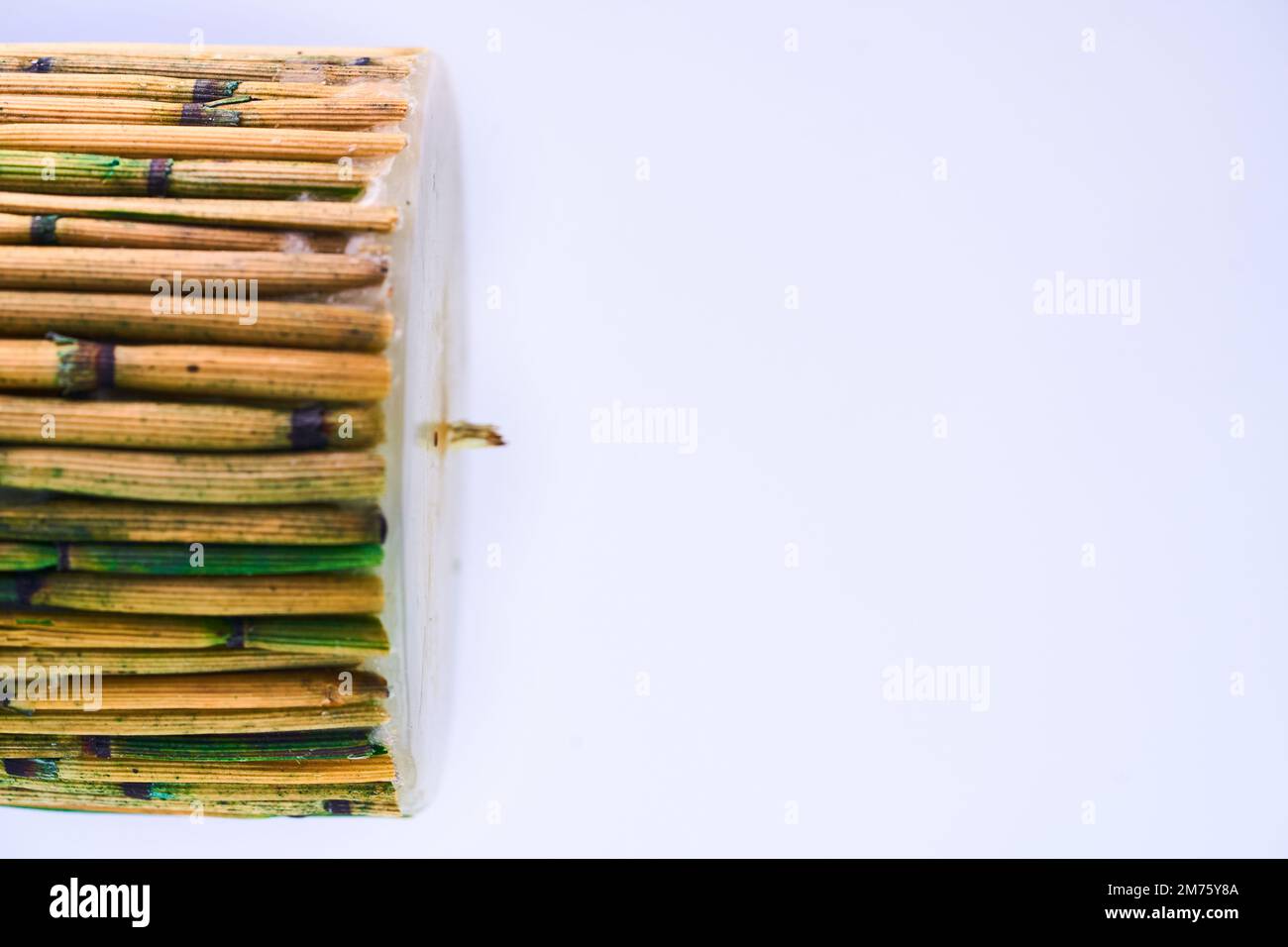 bamboo candle for peace and calm zen mood white background Stock Photo ...