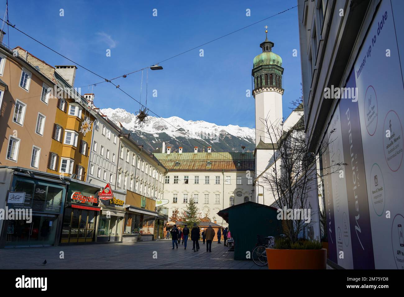 Innsbruck, Austria - December 2022: Historic center of the 'old town ...