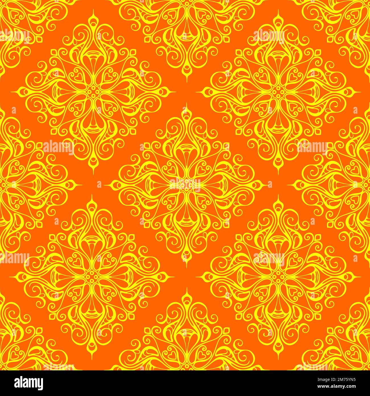 seamless graphic pattern, tile with abstract geometric yellow ornament ...