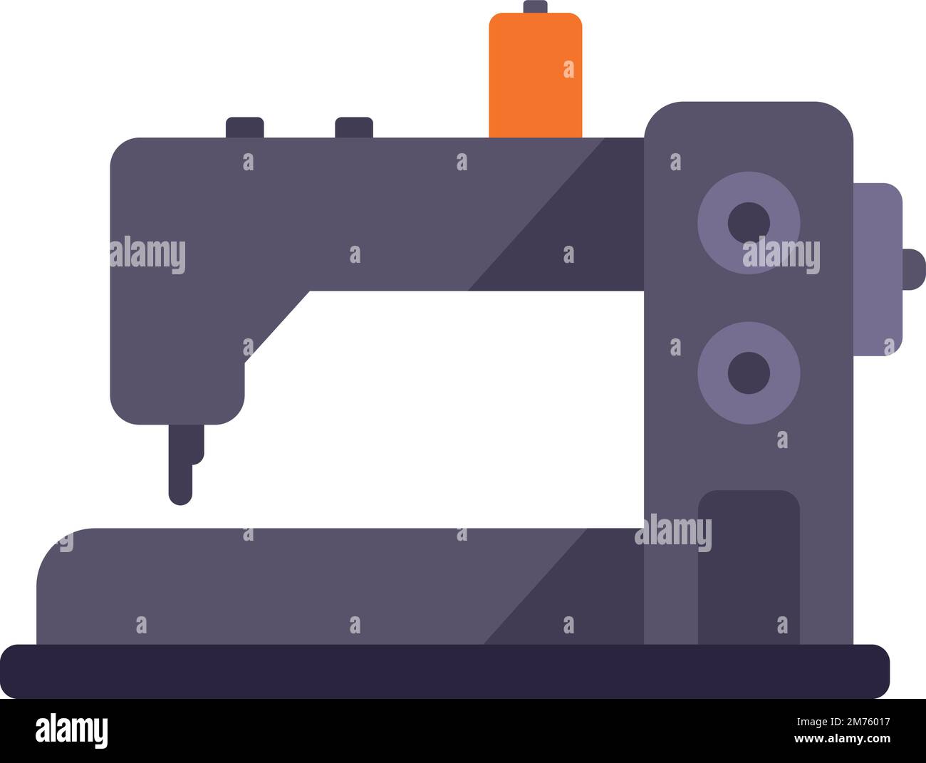 Sewing machine icon flat vector. Cloth cycle. Tailor dress isolated ...