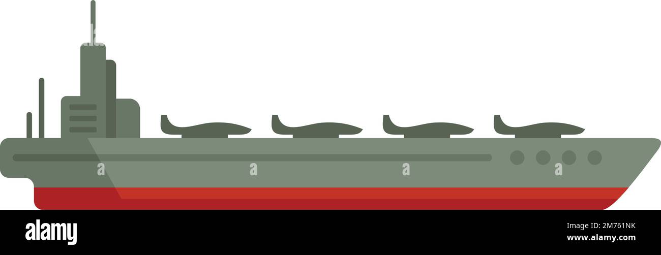 Top aircraft carrier icon flat vector. Navy ship. Naval war isolated ...