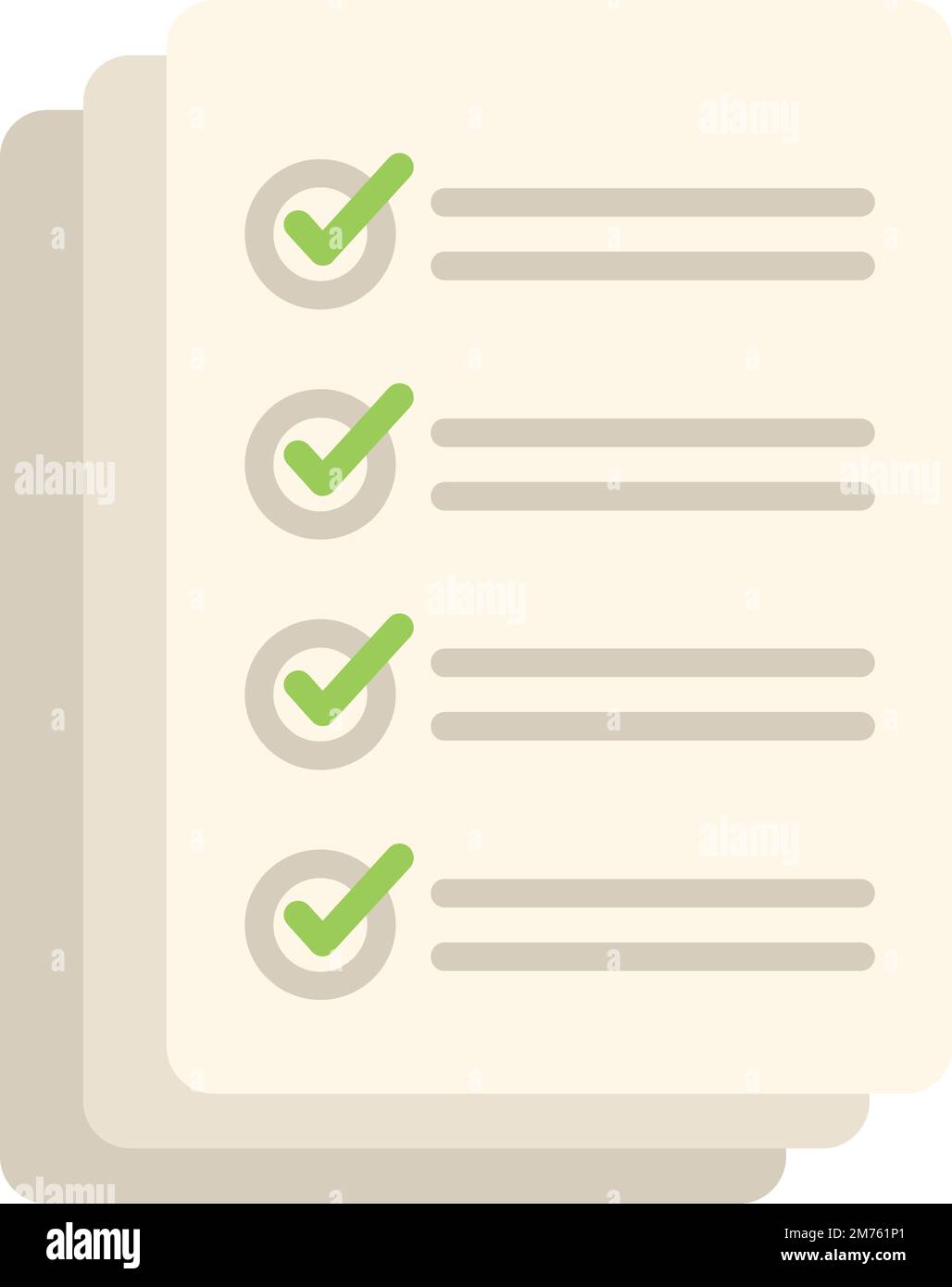 Document test icon flat vector. Project work. List exam isolated Stock ...