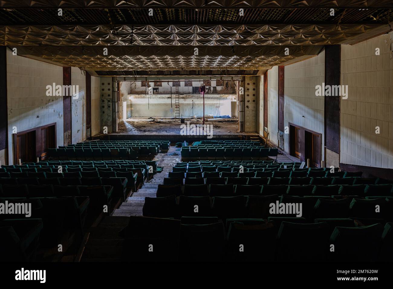 Old abandoned rotten cinema theater Stock Photo - Alamy