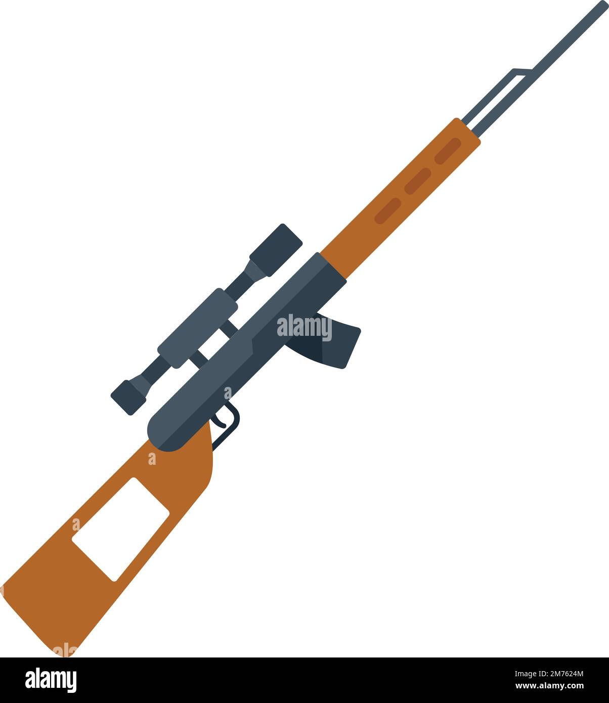 Sniper bullet icon flat vector. Rifle gun. Army pistol isolated Stock Vector Image & Art - Alamy