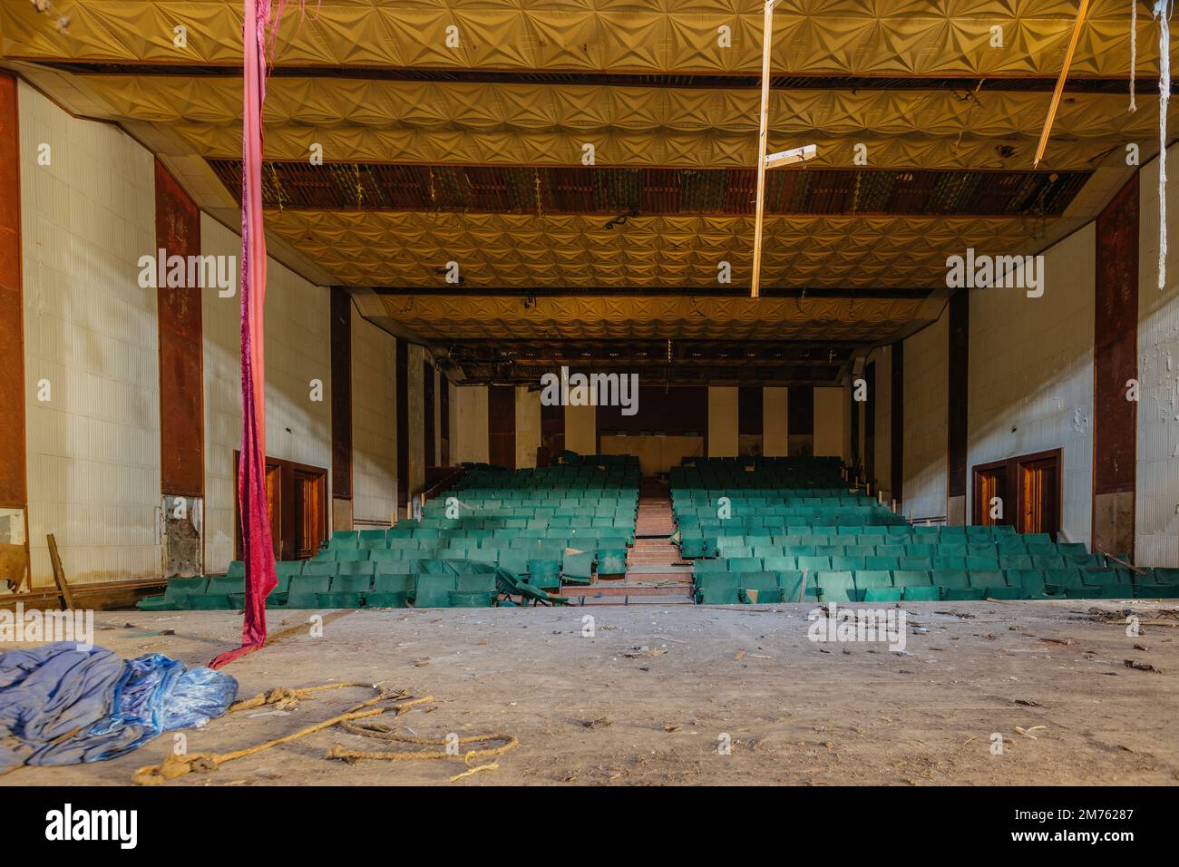 Old abandoned rotten cinema theater Stock Photo - Alamy