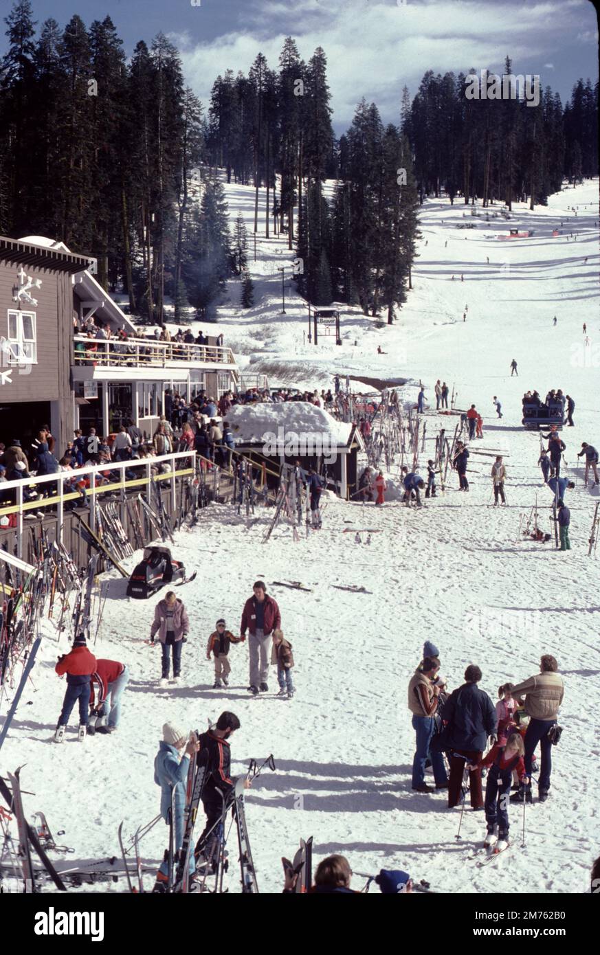 Yosemite National Park CA USA. Badger Pass Ski lodge and Yosemite ...