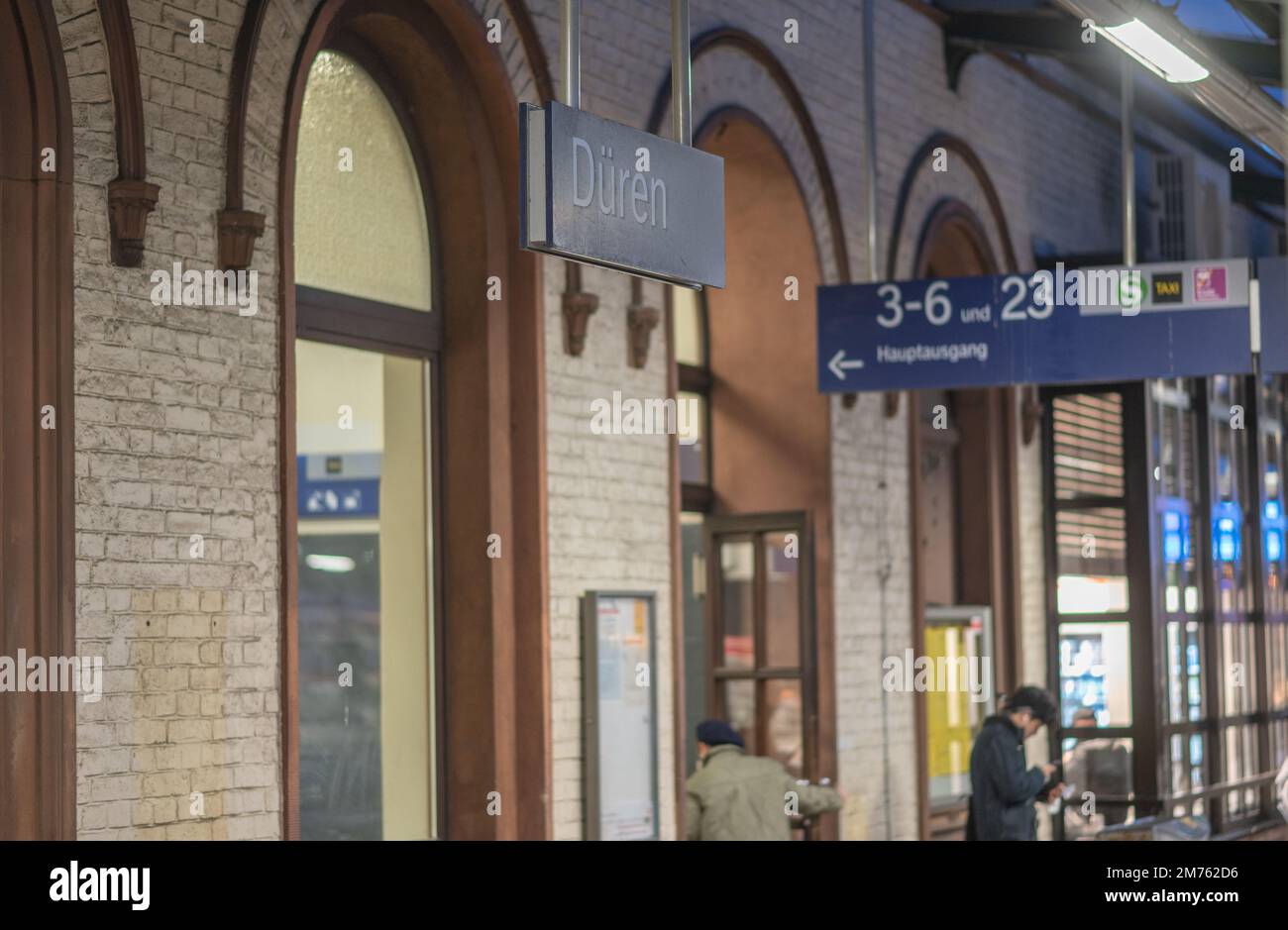 Düren January 2023: Düren train station is located north in the center ...