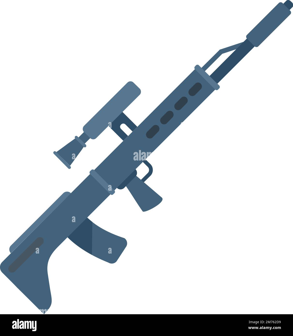 Army sniper icon flat vector. Rifle gun. Military scope isolated Stock ...