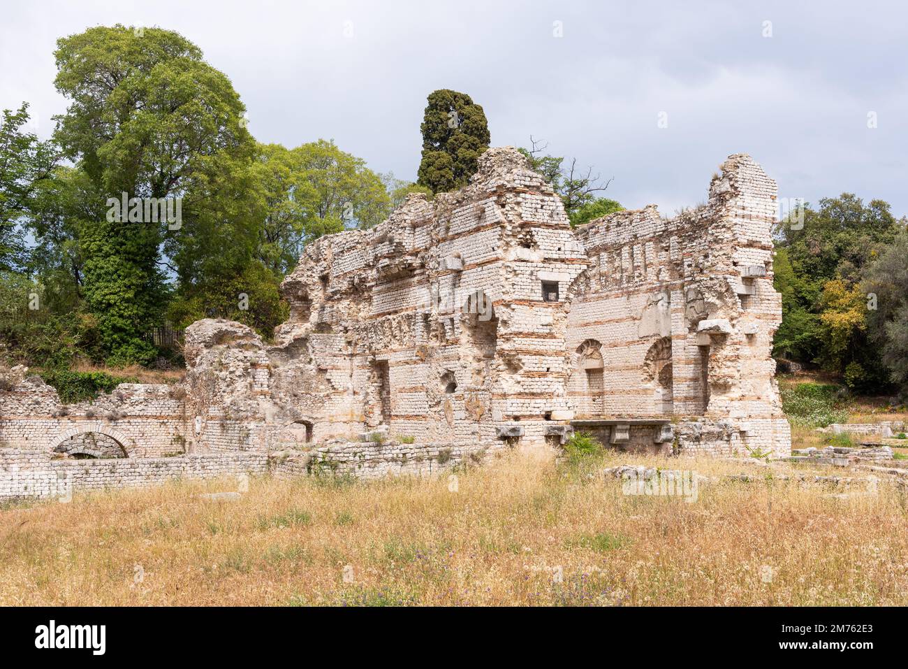 Antic ruins of the Roman Baths of Cimiez (Nice, Alpes-Maritimes ...
