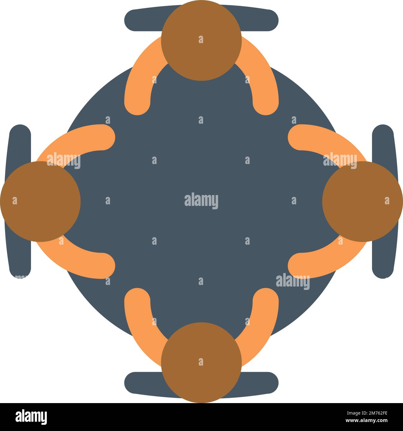 Table forum icon flat vector. Business meeting. People group isolated ...