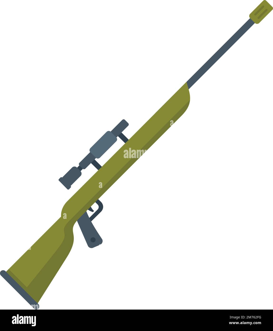 Field sniper icon flat vector. Rifle gun. Weapon scope isolated Stock ...
