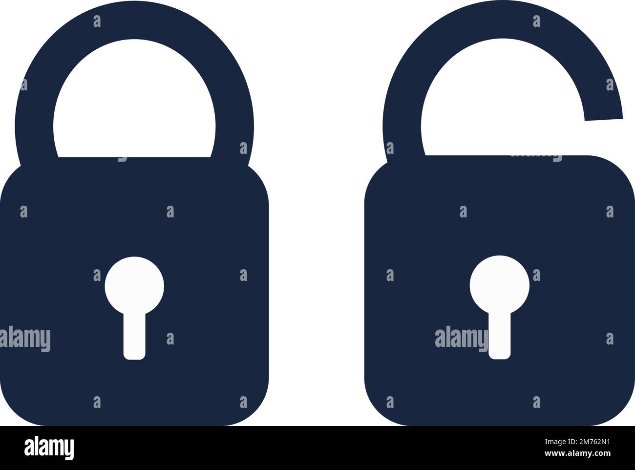Two vector icons of padlocks, one is open and the other closed Stock ...