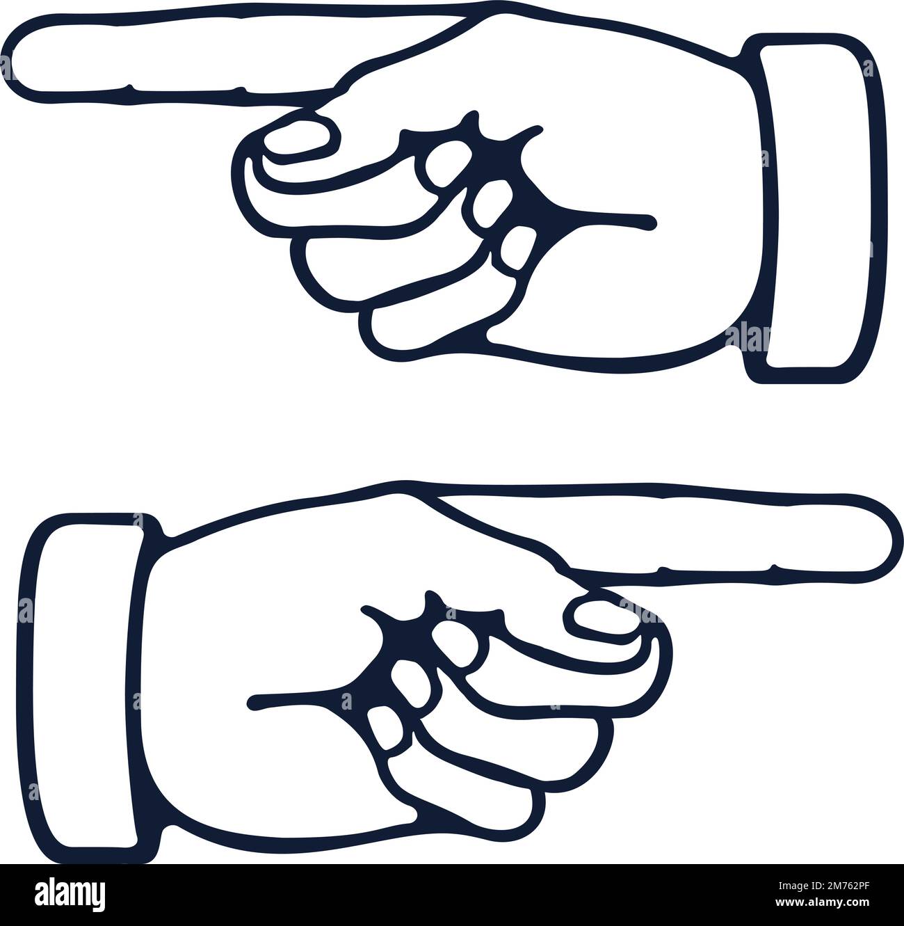 Hand of the human on white background. Pointing finger. Vector drawing ...