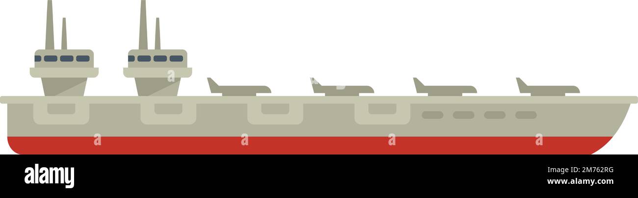 Naval aircraft icon flat vector. Navy ship. Military warship isolated ...