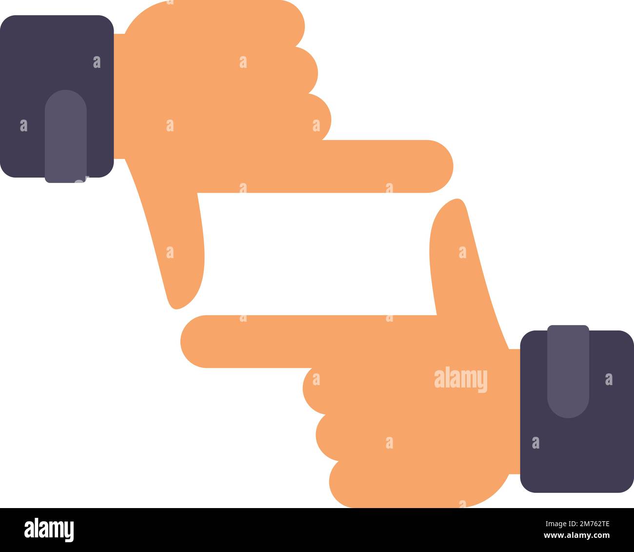 Focus hands icon flat vector. Team customer. Job team isolated Stock ...