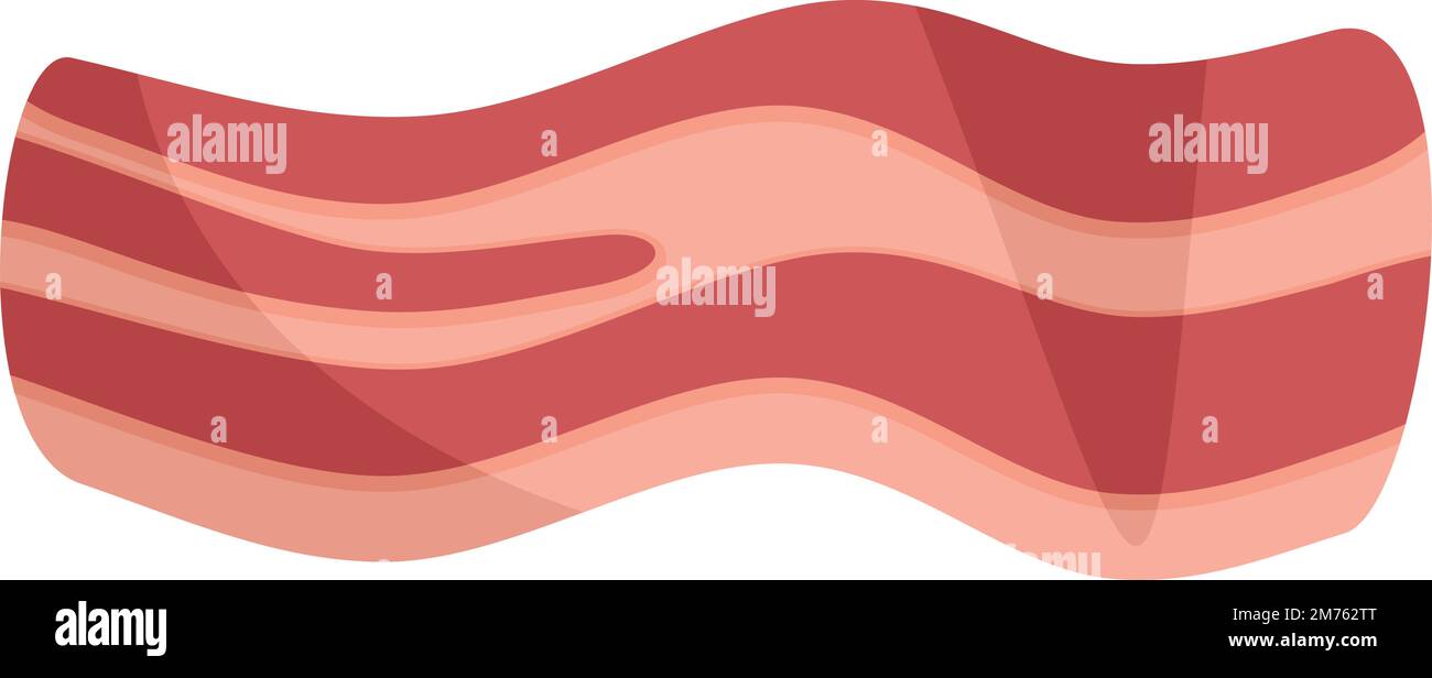 Cooking bacon icon flat vector. Meat crispy. Cooked food isolated Stock ...