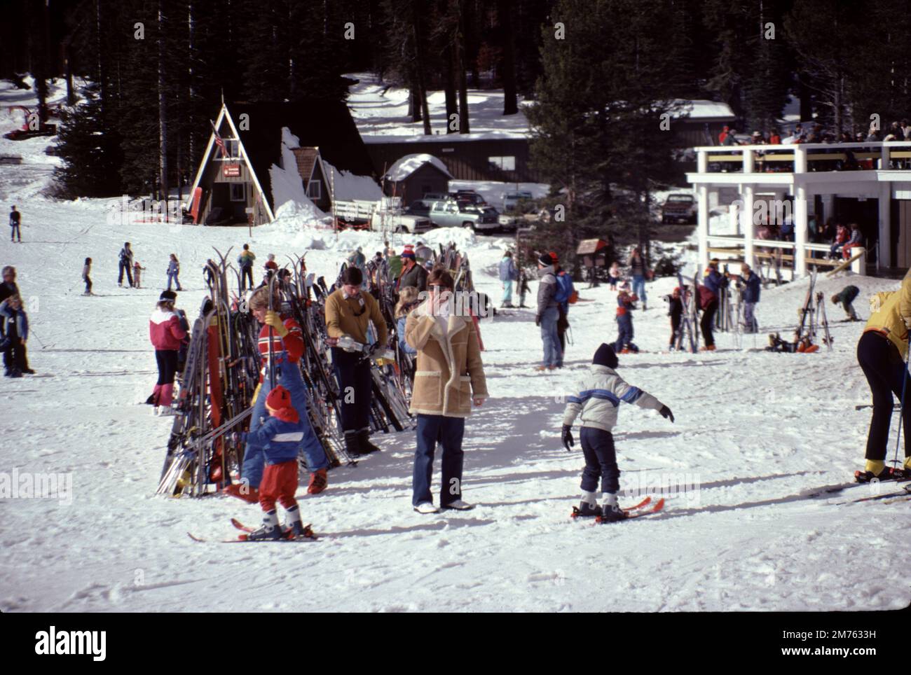 Yosemite National Park CA USA. Badger Pass Ski lodge and Yosemite ...