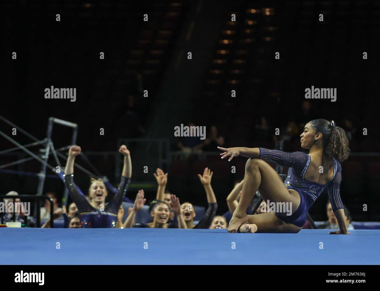 Las Vegas, NV, USA. 7th Jan, 2023. Cal's EMjae Frazier finishes her ...