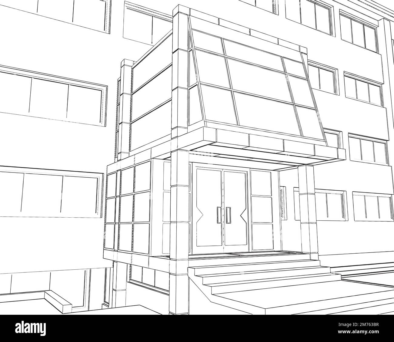 Glass facade building entrance Cut Out Stock Images & Pictures - Alamy