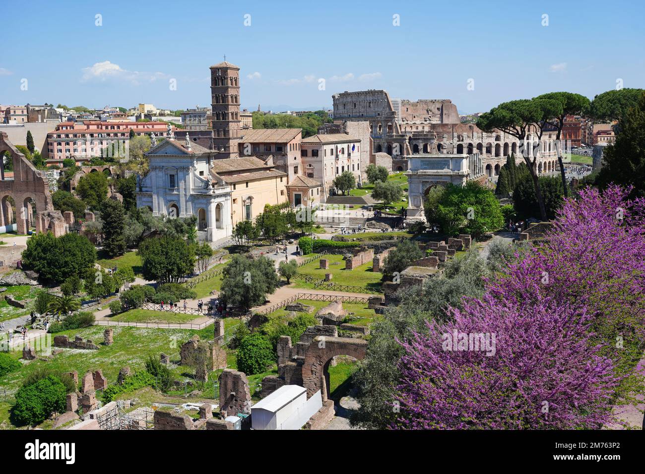 Panorama of the Roman Forum archaeological site in Rome, Italy Stock ...