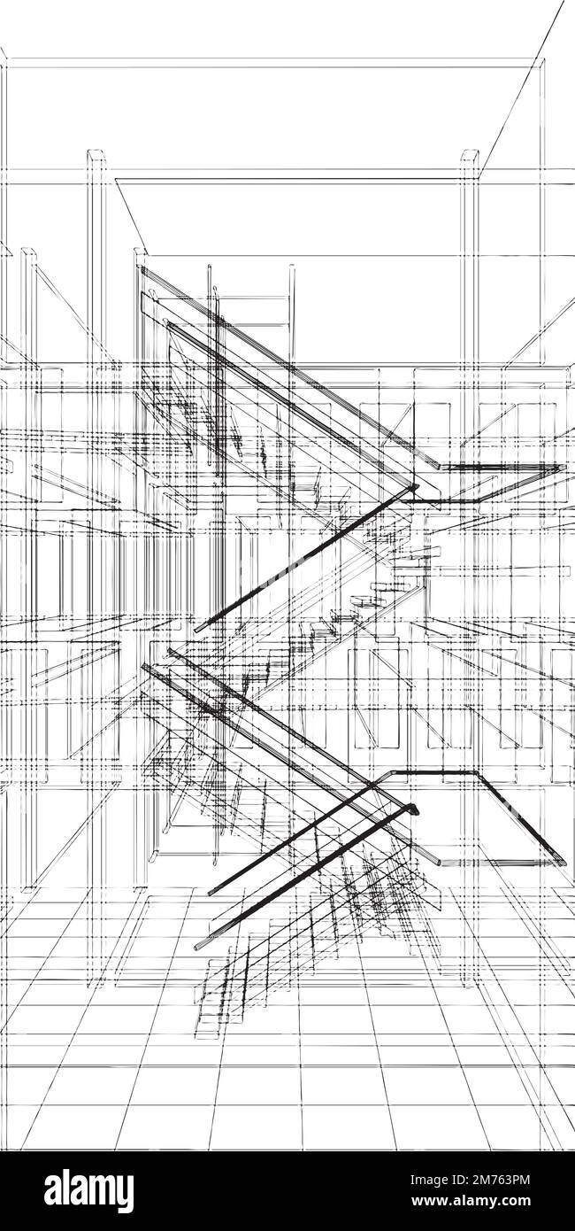 Abstract Construction Staircase Of The Line Vector Stock Vector Image ...
