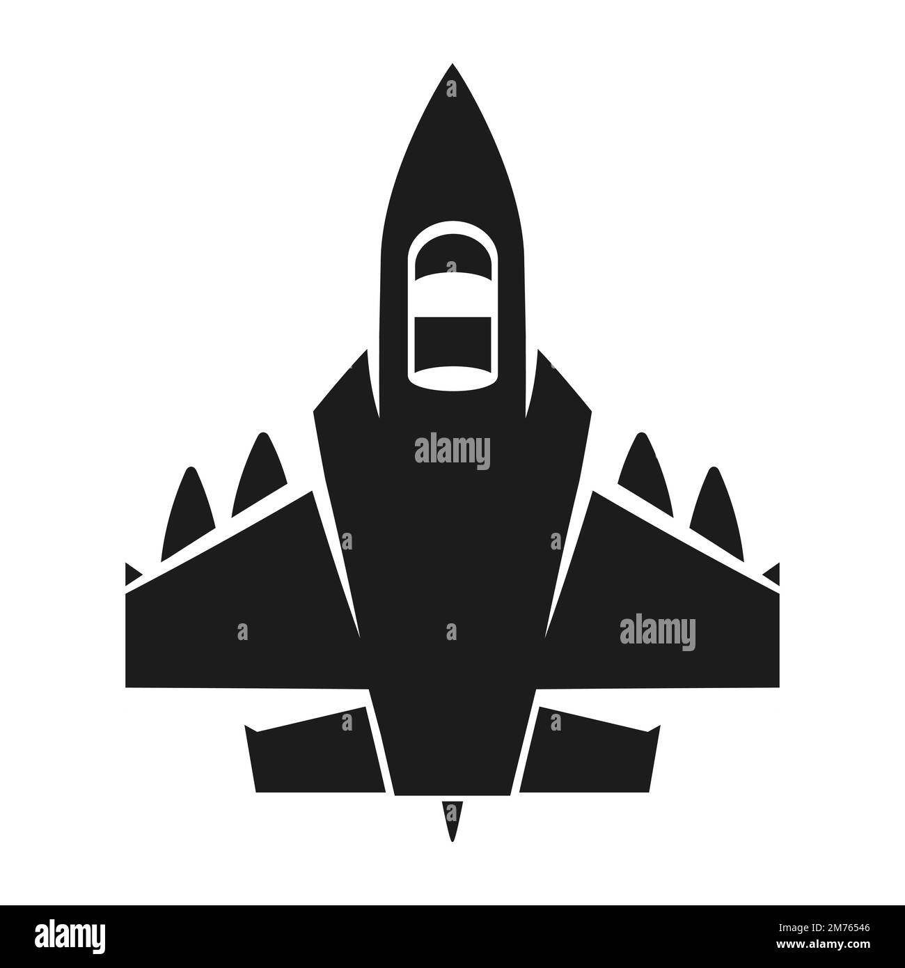 Jet fighter vector illustration. Military aircraft. Carrier-based aircraft. Modern supersonic ...
